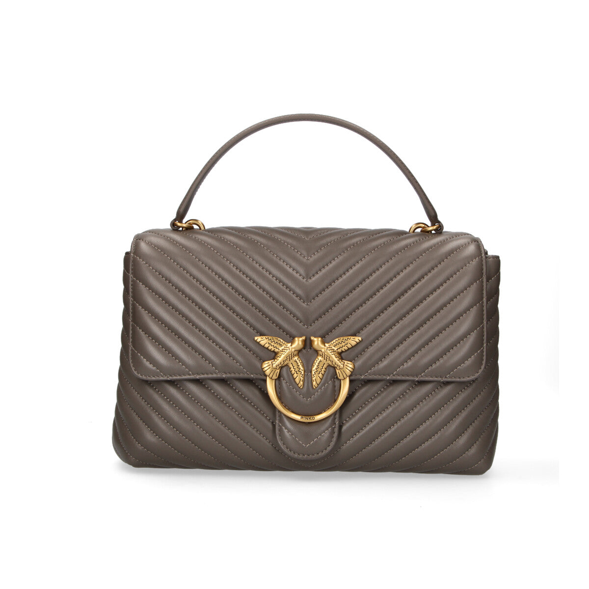 Pinko grande Big Lady Love Bag Puff Chevron grigia