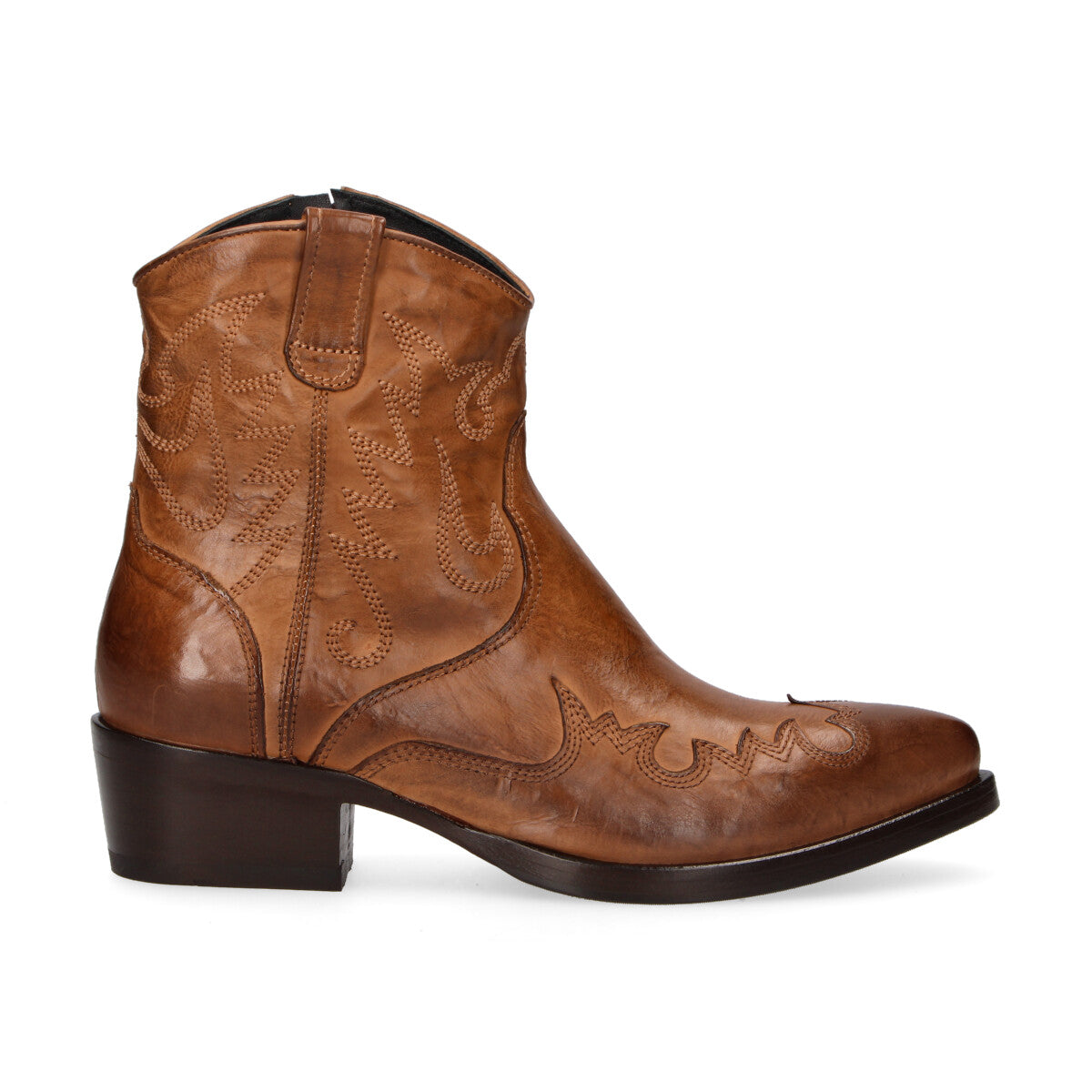 Ducanero tronchetto texano in pelle cuoio